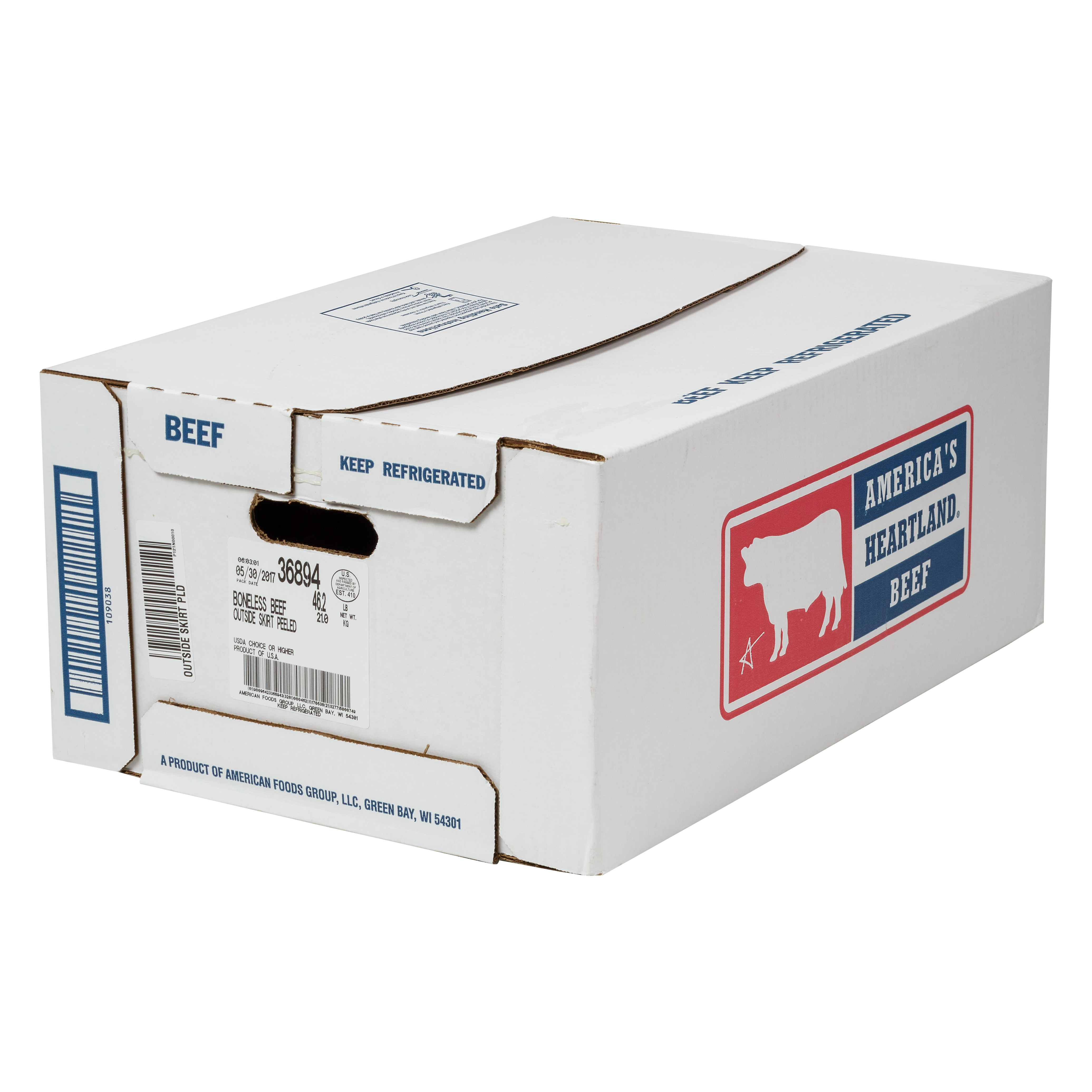 Choice Fresh Boneless Beef Outside Skirt Peeled