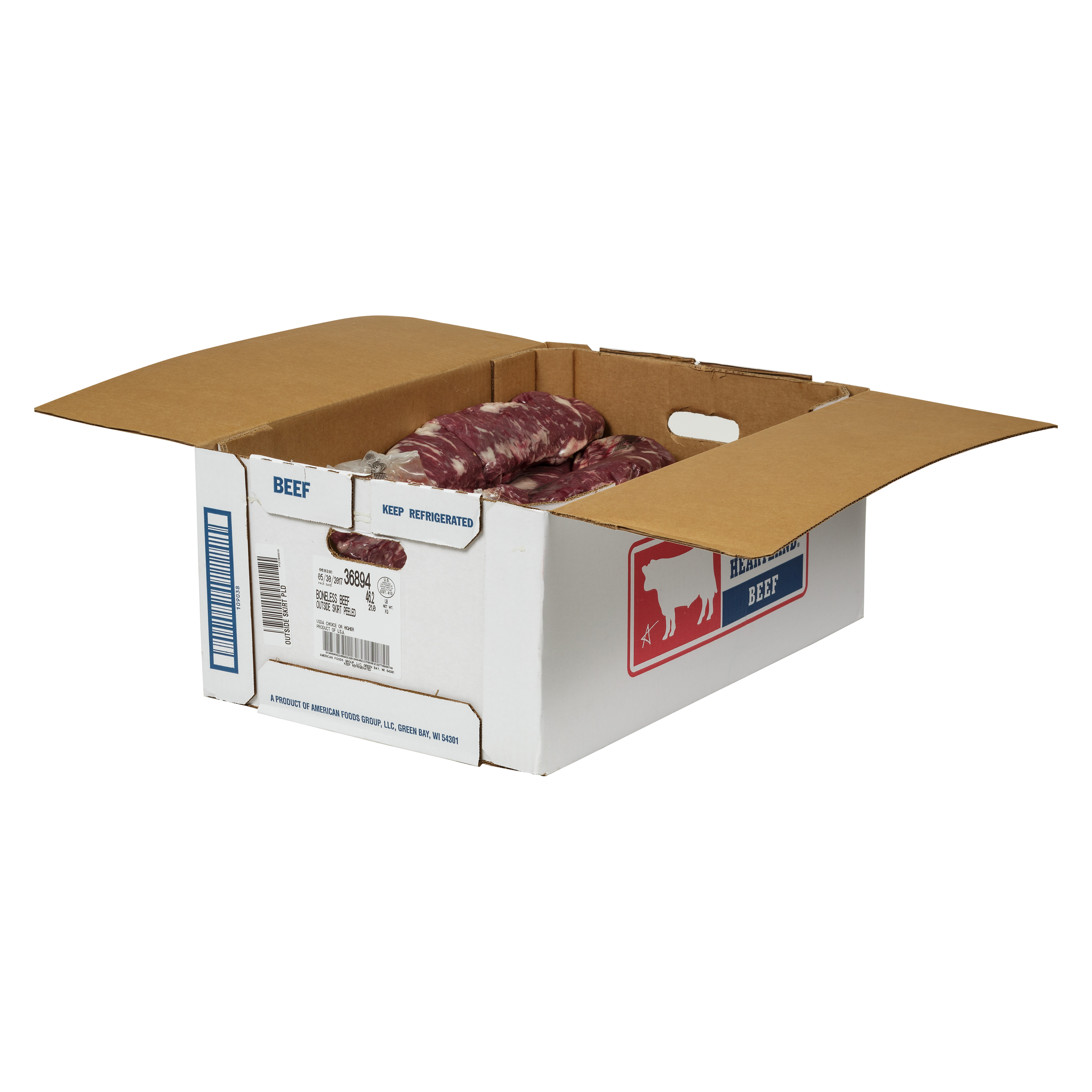 Choice Fresh Boneless Beef Outside Skirt Peeled