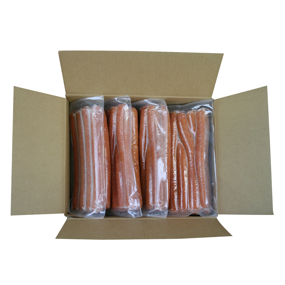Fully Cooked 2.5:1 Skinless Beef Hot Dogs 4/2.5 Lb Packages