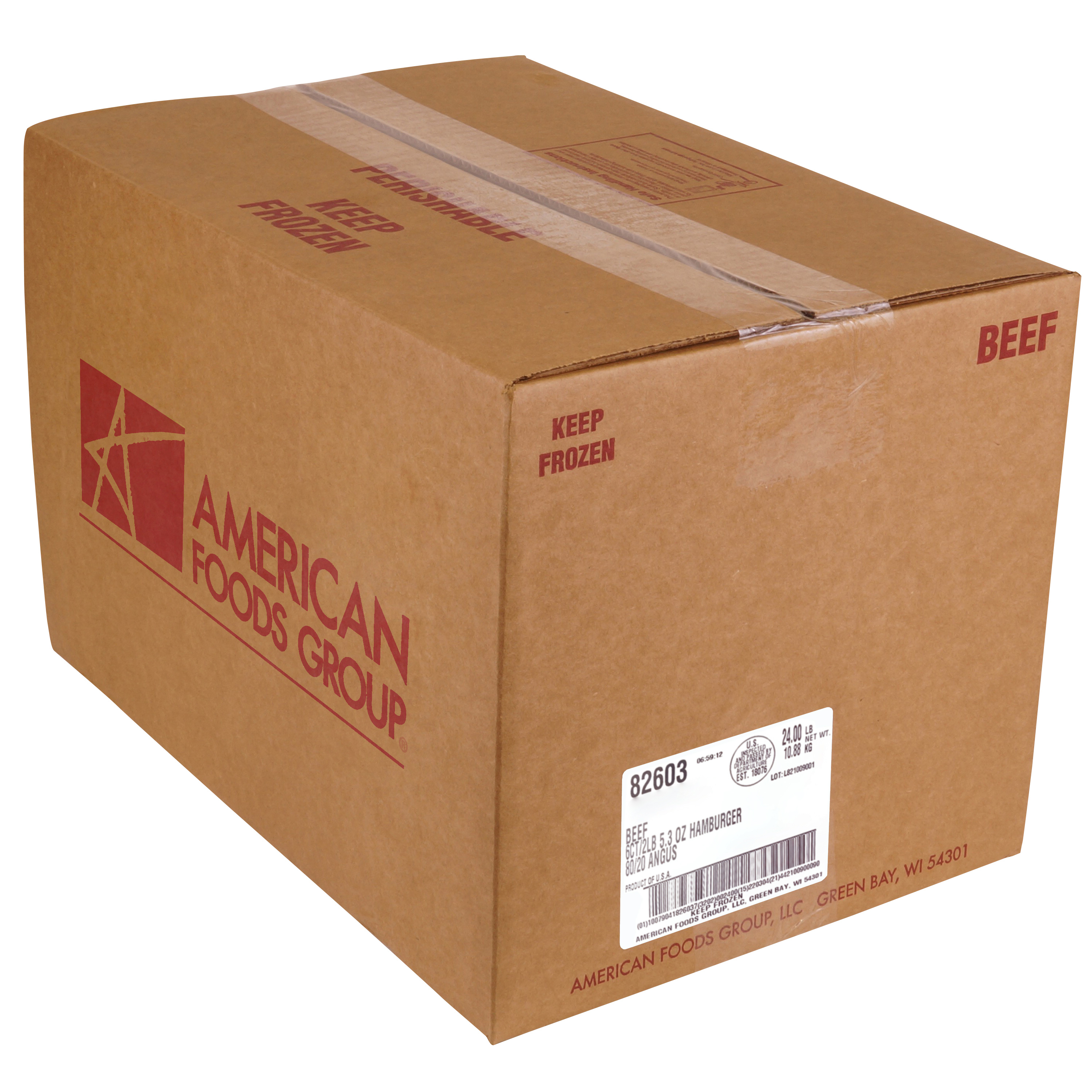 1/3 Pound Angus 80/20 Beef Burgers 12/2 Lb Boxes