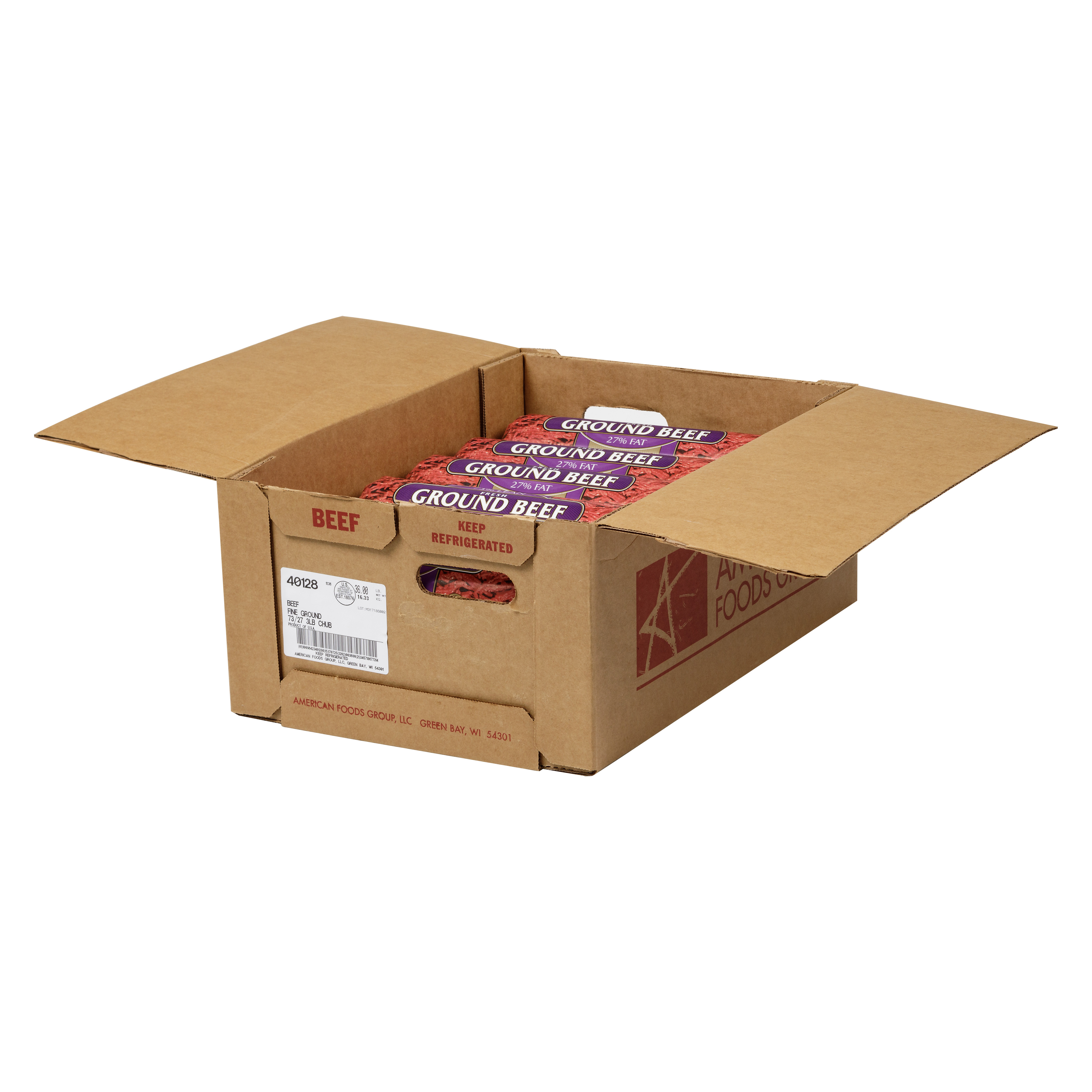 Ground Beef 73/27 12/3# Chubs